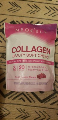 Neocell Beauty Bursts Soft Chews, Collagen Type 1 & 3, Fruit Punch, 60 ...