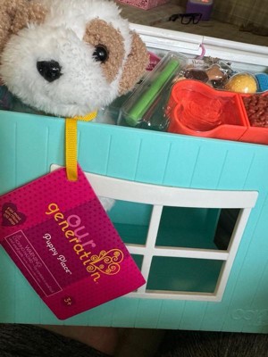Our Generation Puppy Place Pet Dog Plush & Dog House Accessory Set For ...