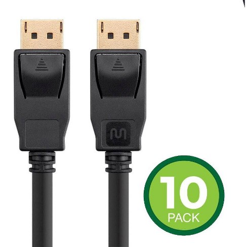 Monoprice Displayport 1.2a Cable, 6 Feet (10-pack) Up To 4k (3840x2160p ...