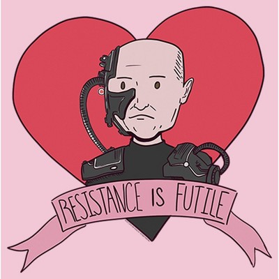 Girl's Star Trek: The Next Generation Valentine's Cartoon Borg Picard ...