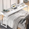 Tribesigns Overbed Table With Heavy Duty Metal Leg And Wheels, Queen Size Mobile Computer Desk ...