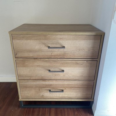 Mixed Material 3 Drawer Dresser Light Gray Wash - Room Essentials ...