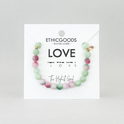 Ethic Goods Women's 4mm Morse Code Bracelet [grandma] - Howlite & Lapis : Target