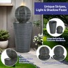 31.5"H Tall Striped Concrete Column Fountain with Dynamic LED Light and ...