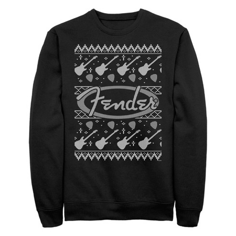 Men's Fender Christmas Black And White Logo Sweatshirt : Target