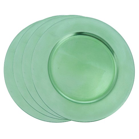 Saro Lifestyle Classic Solid Color Charger Plates, Pistachio, 13" Round ...