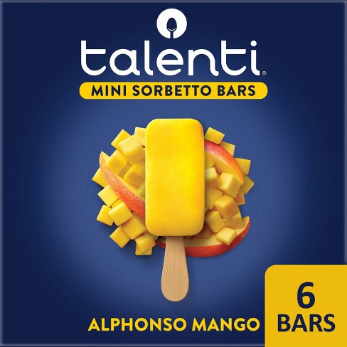 Talenti Alphonso Mango Frozen Mini Sorbetto Bars - 6pk/11.1 Fl Oz : Target