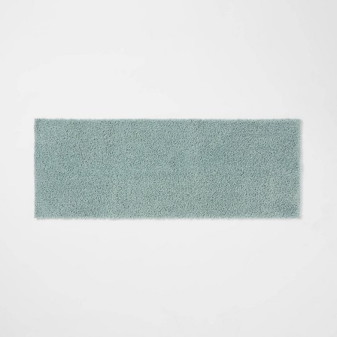 22"x60" Antimicrobial Bath Runner Aqua - Threshold™: Machine Washable ...