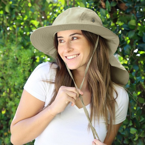 Solaris Neck Flap Wide Brim Sun Hat, Uv Sun Protection Yard Work Safari ...