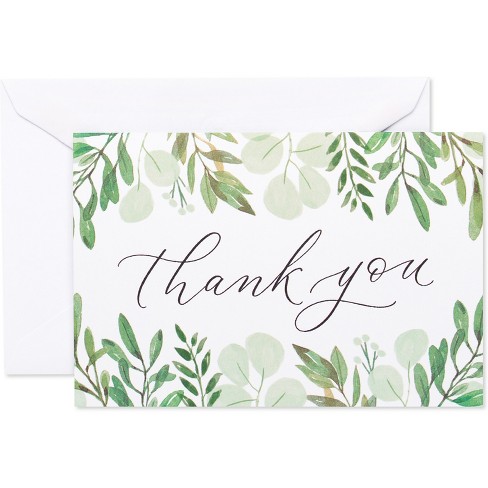 50ct Thank You Cards Botanical : Target