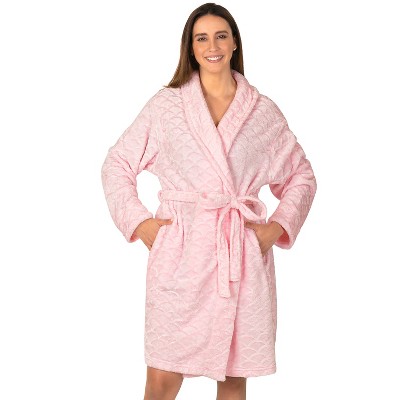 Pavilia Women Plush Fleece Robe, Soft Textured Bathrobe, Lady Cozy Spa ...