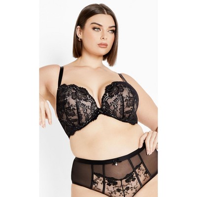 City Chic | Women's Plus Size Adore Luxe Push Up Bra - Black- 40d : Target