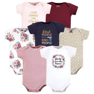 Hudson Baby Infant Girl Cotton Bodysuits, Girls World, 3-6 Months : Target
