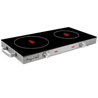 Megachef Portable Dual Vitro-ceramic Infrared Cooktop - Silver: 2 ...
