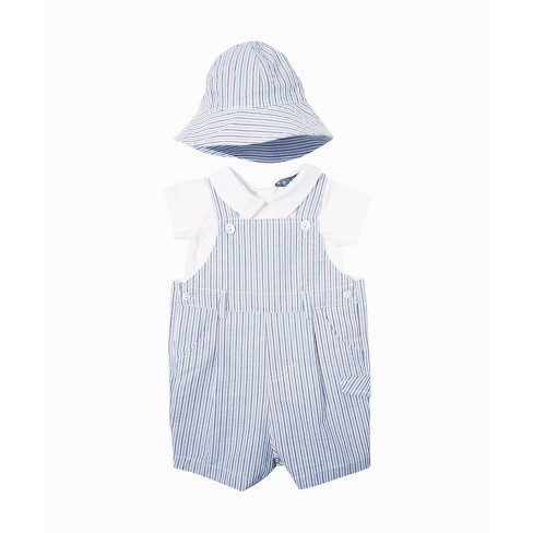 Boy's Seersucker Overalls Set - Petit Confection : Target