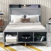 Full Size Platform Bed With Built-in Shelves, Led Light And Usb Ports ...