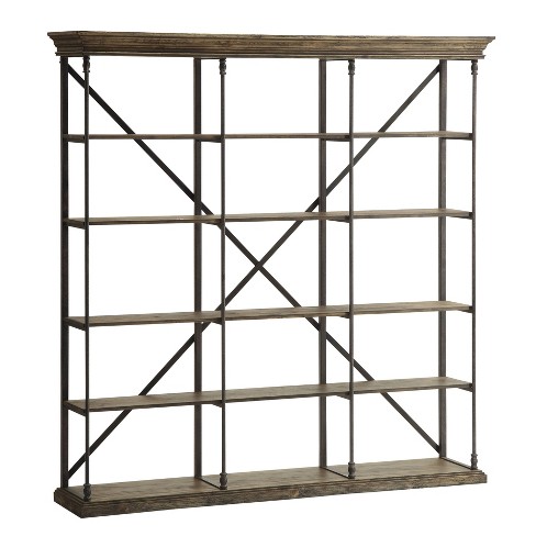 86.5" Corbett Large Bookcase Brown - Treasure Trove Accents: Mid ...
