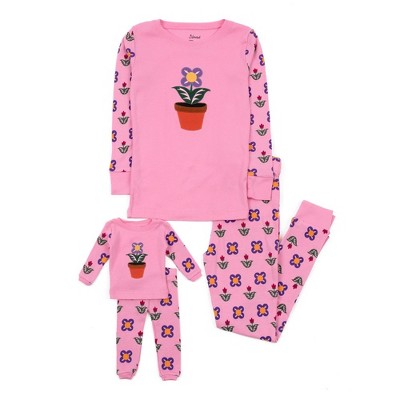 Leveret Girls And Doll Cotton Pajamas Flower Pot 8 Year : Target