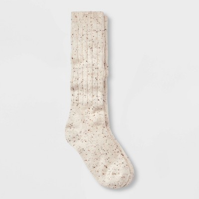 Women's Fine Ribbed Nep 3pk Crew Socks - Universal Thread™ Oatmeal/tan ...