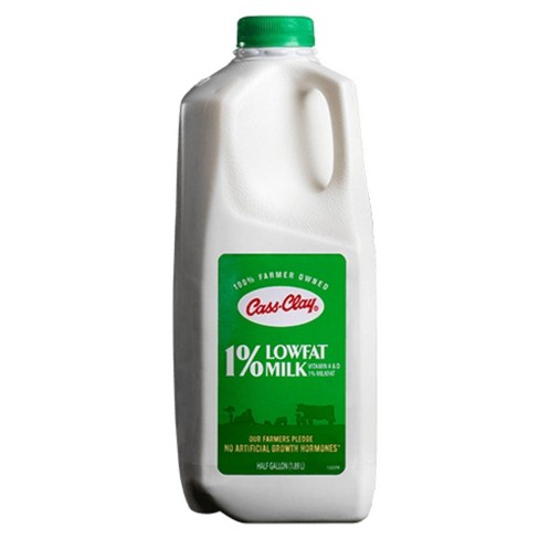 Cass Clay 1% Milk - 0.5gal : Target