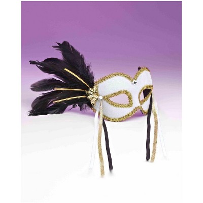 Forum Novelties White Mardi Gras Mask One Size Fits Most : Target