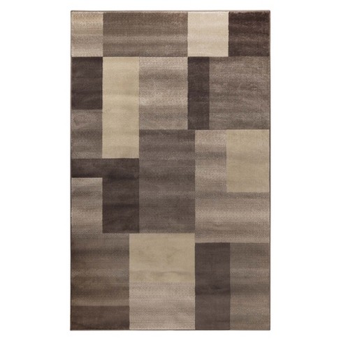 Modern Geometric Color Block Indoor Area Rug Or Runner, 7'x9', Beige ...