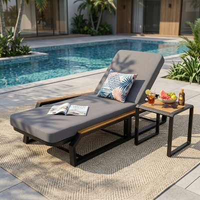 Christopher Knight Home Nolan Patio Modern 3-Piece Iron Chaise Lounge ...