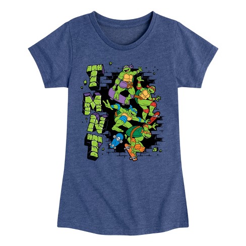 Girls' Teenage Mutant Ninja Turtles Skateboards Fitted Short Sleeve ...