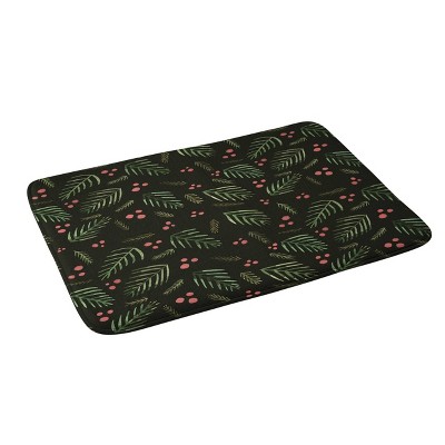 Angela Minca Xmas Branches Vintage Memory Foam Bath Mat Green - Deny ...