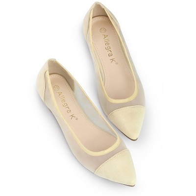 Allegra K Women's Closed Pointed Toe Slip-on Mesh Ballet Flats : Target