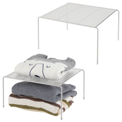mDesign Metal Square Closet Organizer Storage Shelf, 2 Pack : Target
