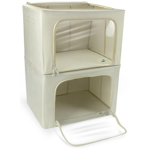 Sorbus Stackable & Foldable Clothes Organizer Storage Bins With Metal ...