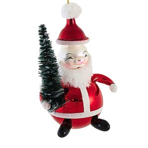 Italian Ornaments 5.5 Inch Jolly Nick With Green Tree Claus Christmas ...