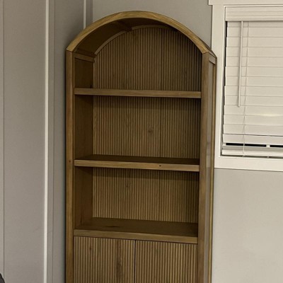 Grooved Wood Arch Bookcase Cabinet - Black - Hearth & Hand™ With ...