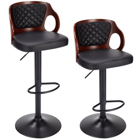 Vecelo Modern Bar Stools Height Adjustable Counter Stools, Black Set Of ...