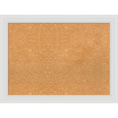 Amanti Art Natural Cork Board Framed Flair Soft White Bulletin Board 32 ...