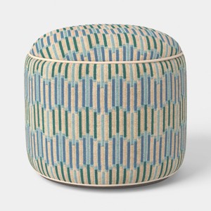 14"x20" Wavy Stripe Round Pouf Cool - Threshold™ : Target