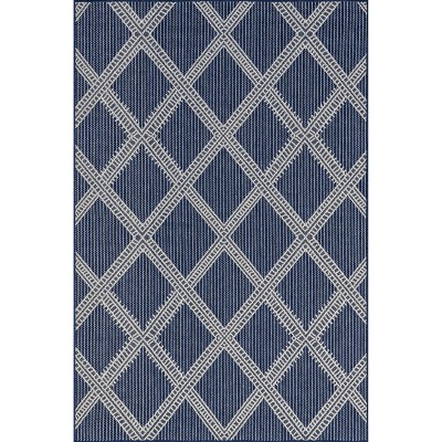 Well Woven Naya Blue Modern Geometric Diamond Boxes Pattern Area Rug ...