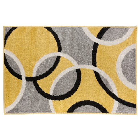 World Rug Gallery Modern Abstract Circles Yellow 2' X 3' Area Rug : Target