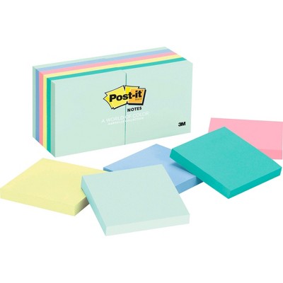 Post-it Original Notes, 3 X 3 Inches, Marseille Colors, 100 Sheets Each ...