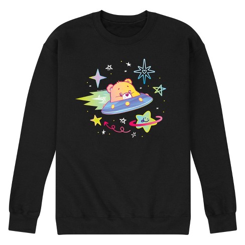Men's Care Bears Funshine Space Alien Ufo Graphic Fleece Sweatshirt ...