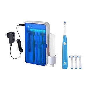 USB Rechargeable Rotary Toothbrush & UV Sanitizer Station (3 Brush ...