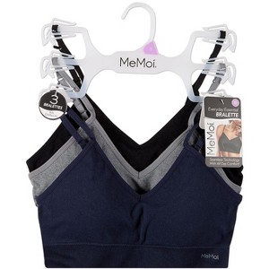 Memoi Women's 3 Pair Pack Seamless Low Back Bra (Asst-60) Naval Academy ...