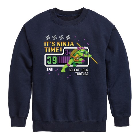 Teenage Mutant Ninja Turtles Its Ninja Time Donnie Graphic Long Sleeve Fleece Sweatshirt - Navy ...
