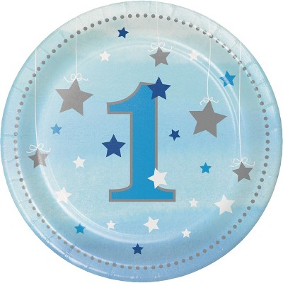 24ct Cat Party Dessert Plates Blue : Target