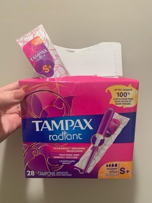 Tampax Radiant Super Plus Absorbency Tampons - 28ct : Target