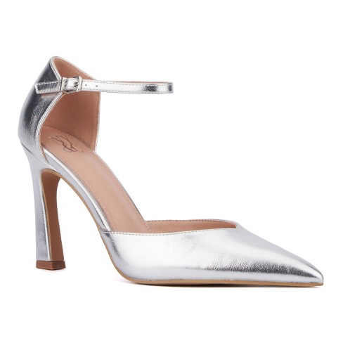 New York & Company Women's Xaria Mule Heels - 7.5, Silver Metallic : Target
