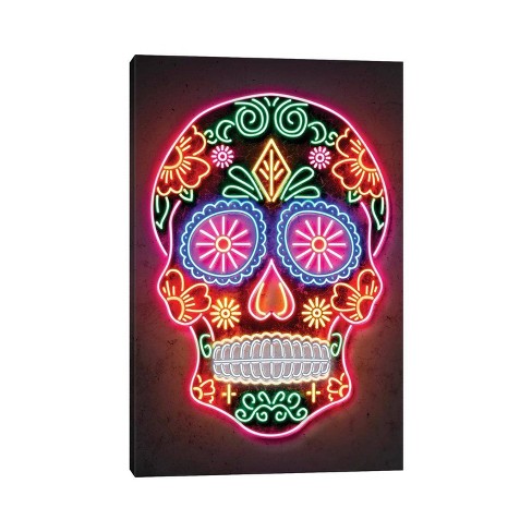 26" X 18" X 1.5" Day Of The Dead By Octavian Mielu Unframed Wall Canvas ...