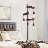Dimmable 68-Inch Industrial Floor Lamp with 3 Lights and Wood Design ...