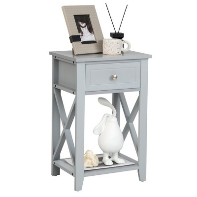 Costway Bedside Sofa End Table Nightstand With Drawer For Living Room ...